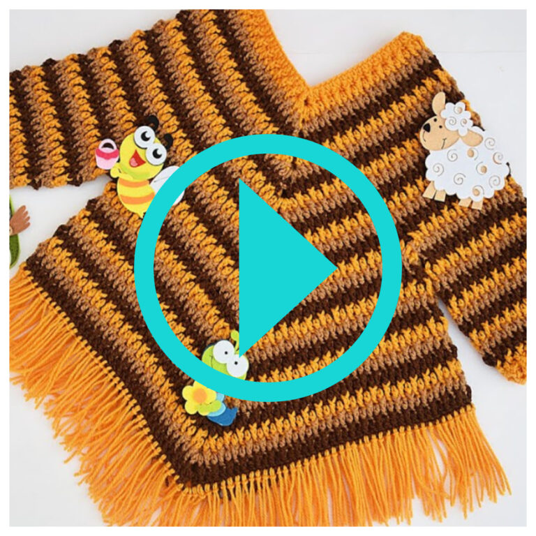 MODELO DE PONCHO PARA MUJER A CROCHET - TEJIDO A CROCHET