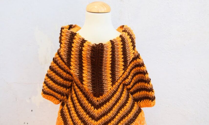 MODELO DE PONCHO PARA MUJER A CROCHET - TEJIDO A CROCHET